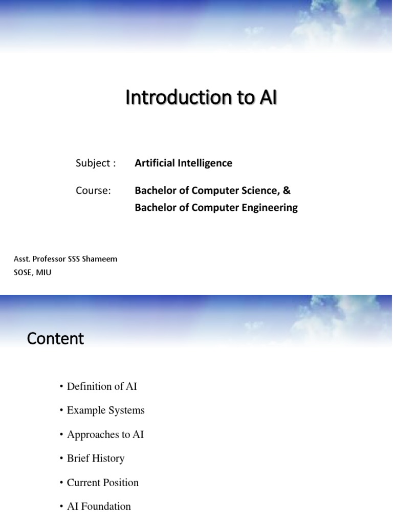 Introduction To AI | PDF | Artificial Intelligence | Intelligence (AI ...