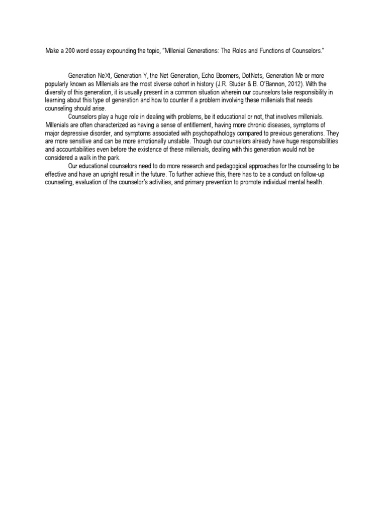 Make A 200 Word Essay Expounding The Topic | PDF | Self-Improvement ...