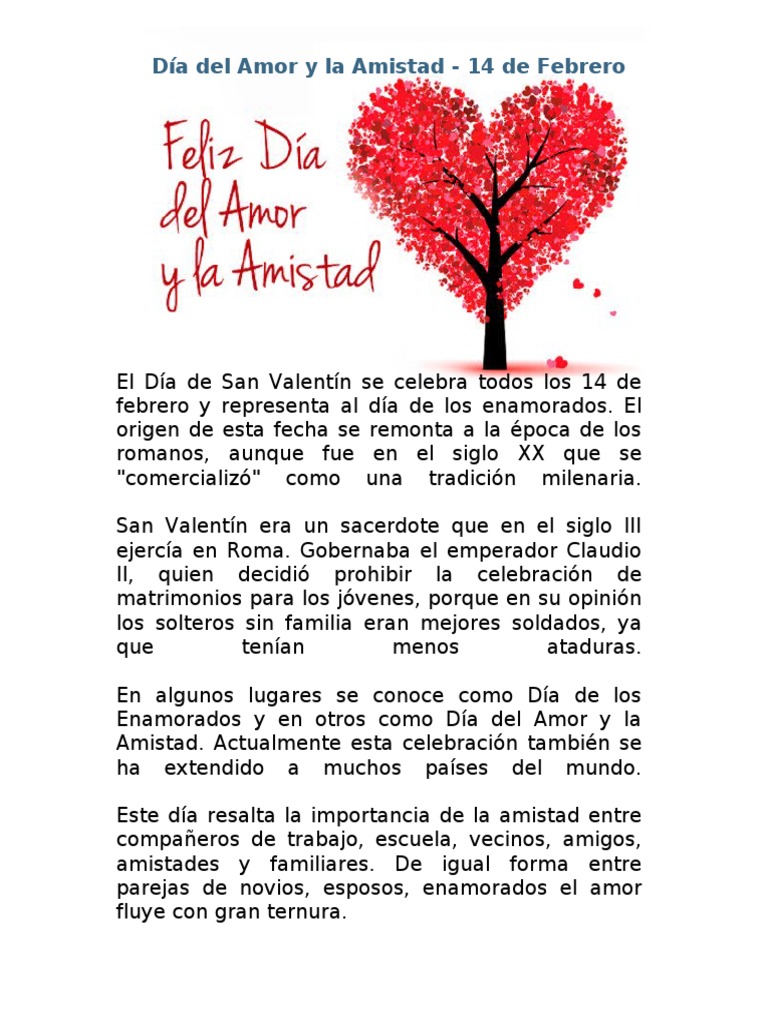 Día Del Amor y La Amistad | PDF | Viajes y turismo | Historia