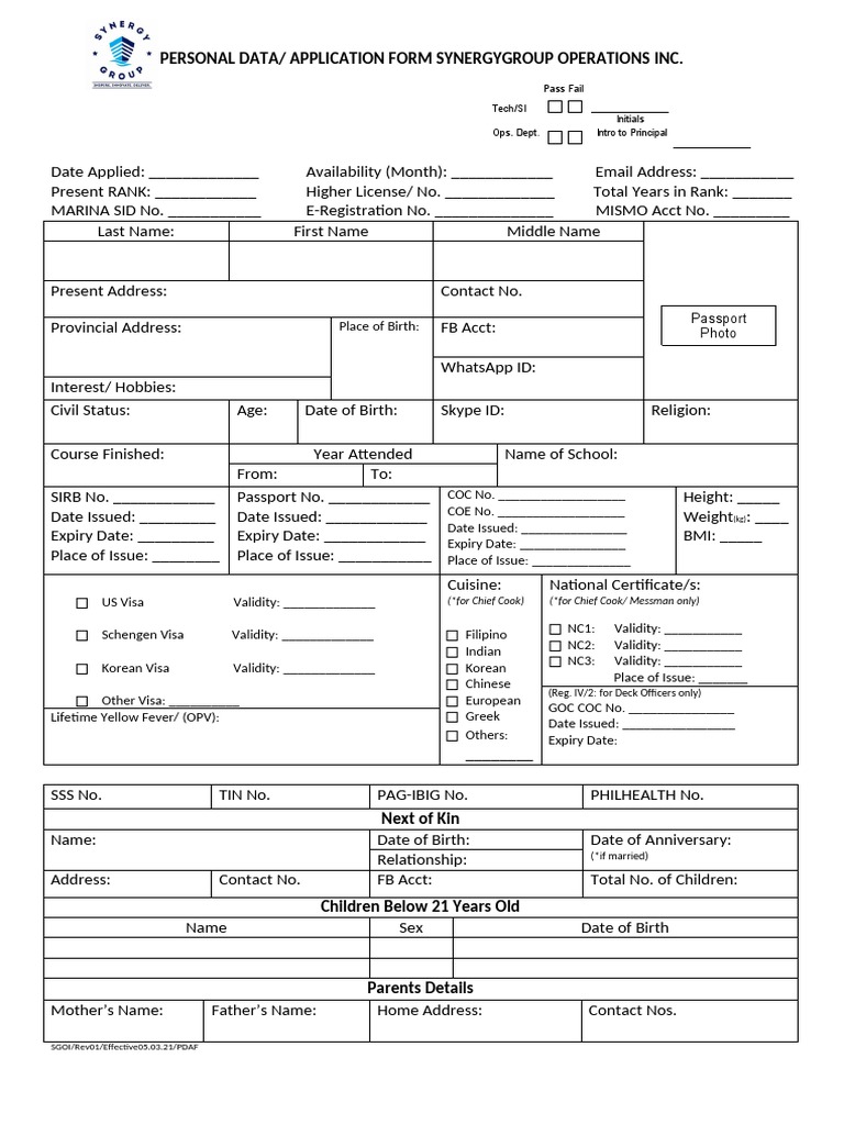 Sgoi Application Forms Revised | PDF | Medical Specialties | Diseases And Disorders