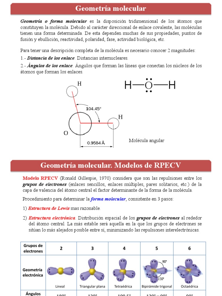 Geometria Molecular | PDF | Polaridad química | Enlace químico