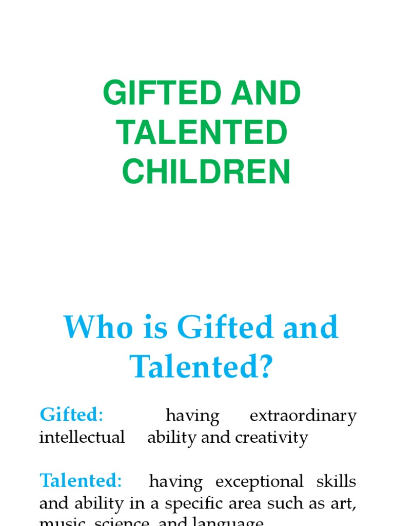 Gifted and Talented Children | PDF | Intellectual Giftedness | Creativity
