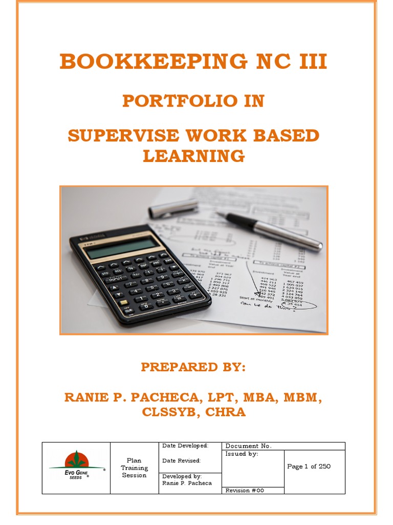 Supervise Work Based Learning - Bookkeeping NC III | PDF | Bookkeeping | Business