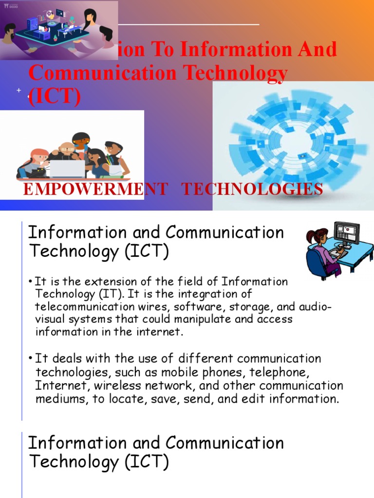 Introduction To Information and Communication Technology (ICT) | PDF ...