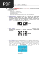 Tipos de Defectos Estructurales en Materiales | PDF | Dislocación | Cristal