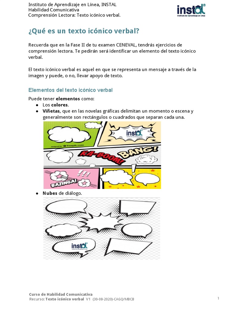 Texto Icónico Verbal | PDF | Cómics | Comprensión lectora