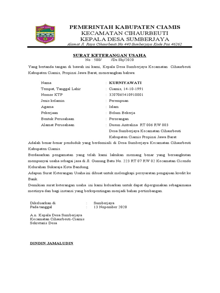 Contoh Format SKU | PDF