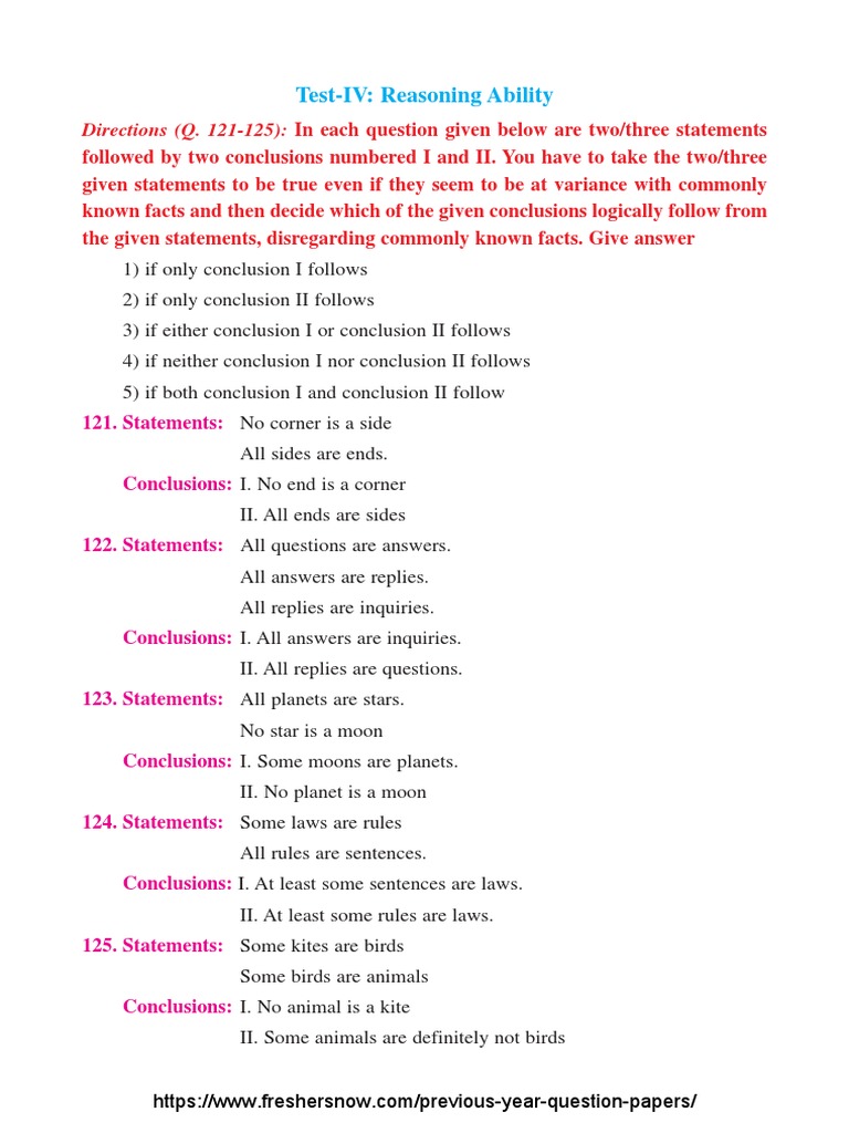 RBI Office Attendant Reasoning Model Paper. | PDF | Question | Logic