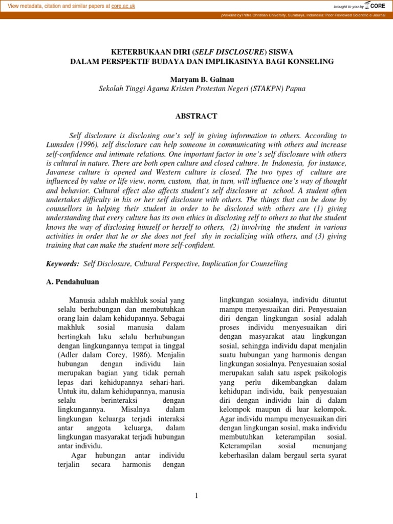 Keterbukaan Diri | PDF