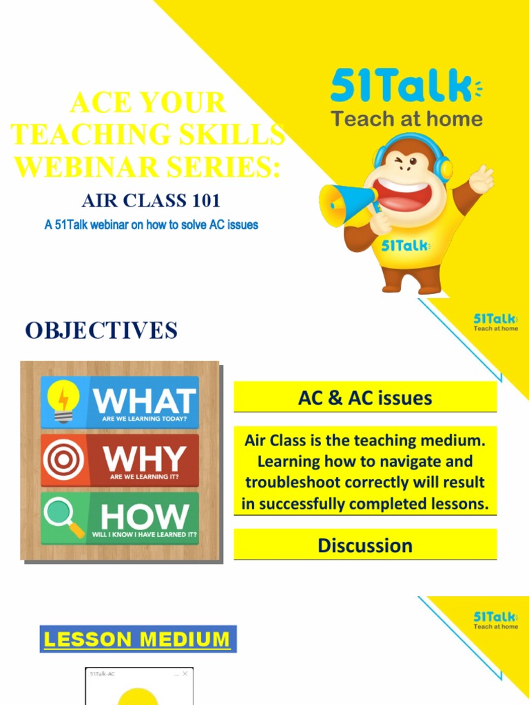 Ace Your Teaching Skills Webinar Series:: Air Class 101 | PDF ...
