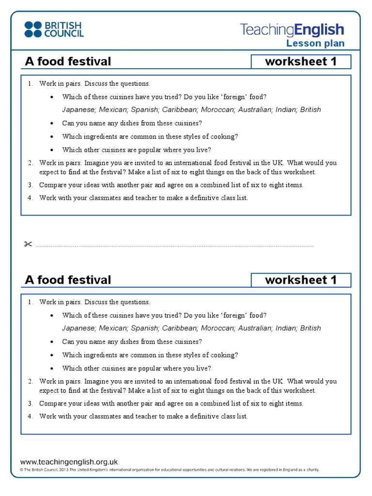 Food Festival Lesson Plan | PDF | Noun | Adjective