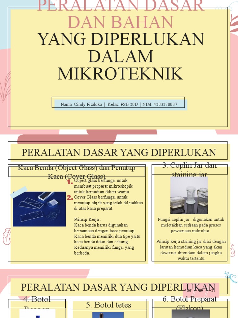 Alat Dan Bahan Mikroteknik - Cindy Pitaloka - PSB 20D | PDF