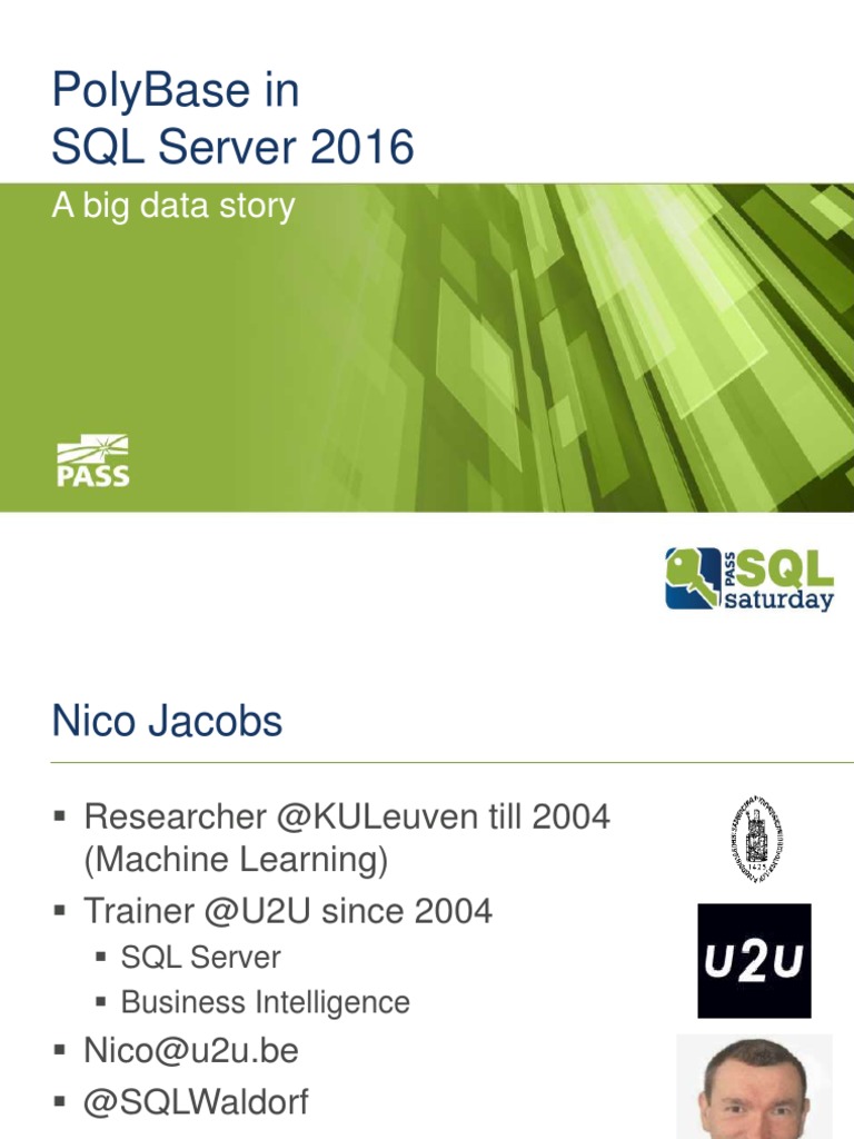 Polybase in SQL Server 2016: A Big Data Story | PDF | Apache Hadoop ...