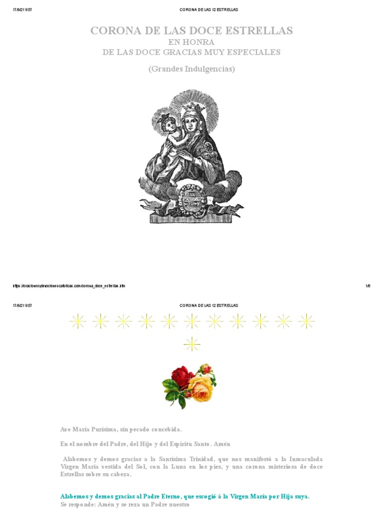 Significado de la Corona de 12 Estrellas | PDF | María, madre de Jesús ...