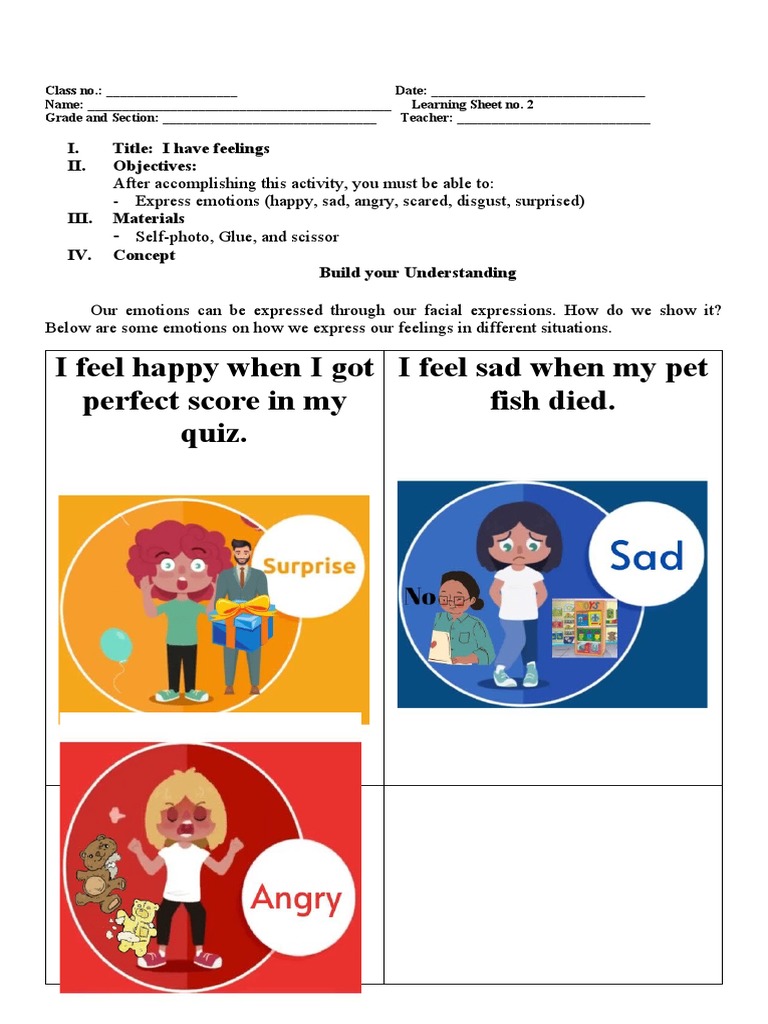Emotions and Expressions for Kids | PDF | Emotions | Psychology