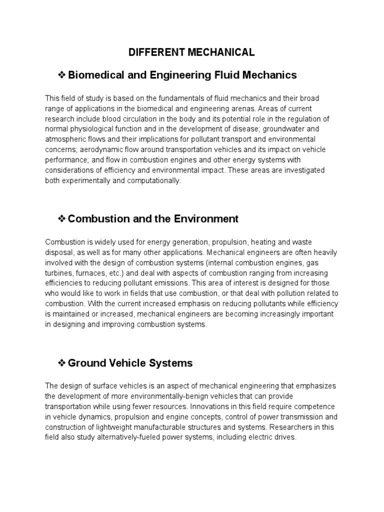 Biomedical and Engineering Fluid Mechanics: Different Mechanical | PDF ...