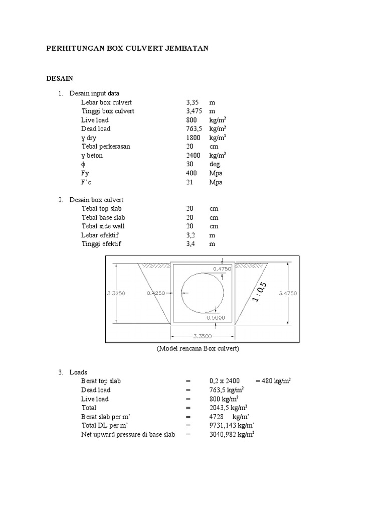 Perhitungan Box Culvert Jembatan Rev2 | PDF | Civil Engineering
