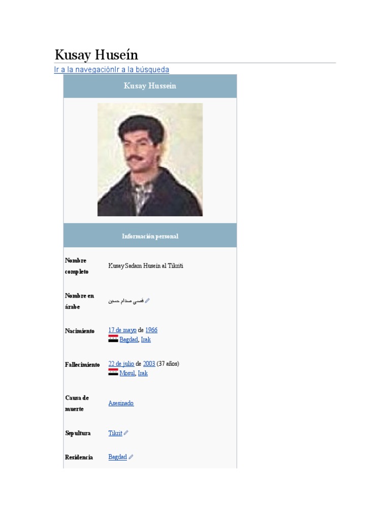 Kusay Huseín | PDF | Irak | Política de irak