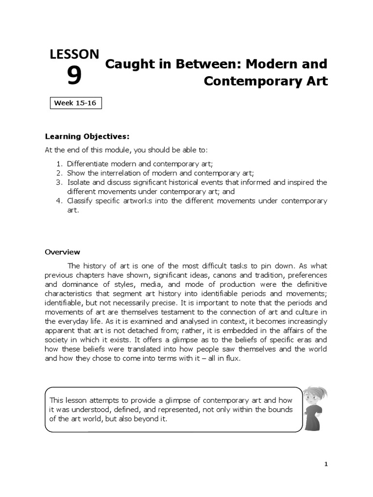 Lesson: Caught in Between: Modern and Contemporary Art | PDF ...