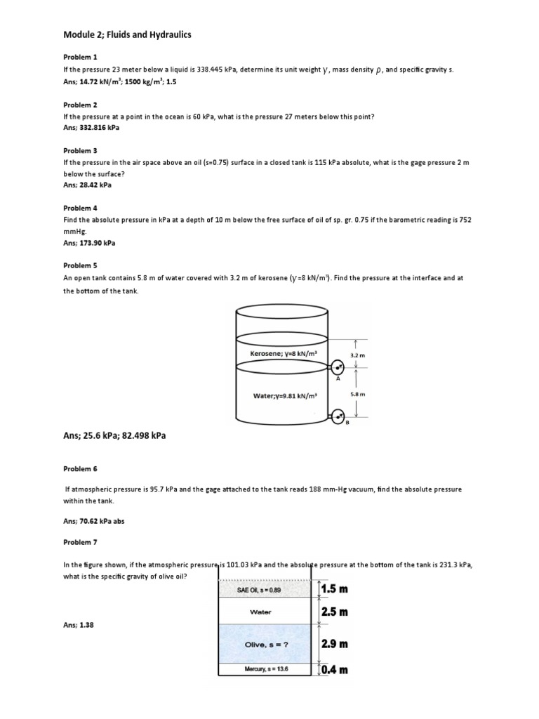 Fluid Mechanics Lesson 2 | PDF | Pressure | Pressure Measurement