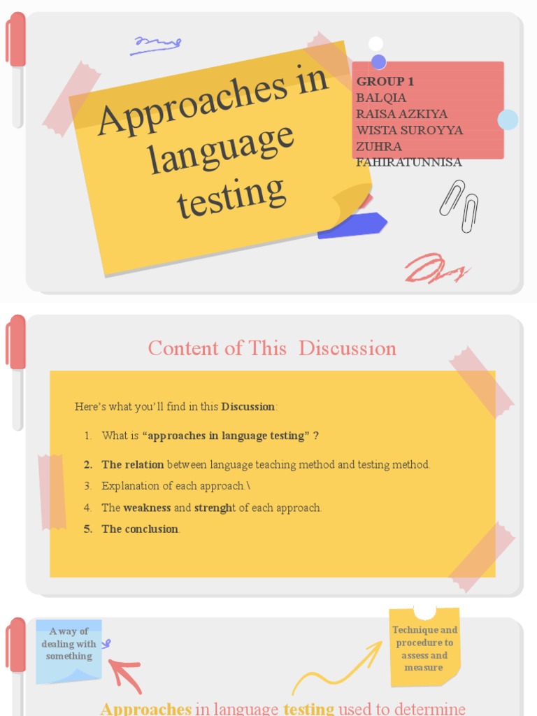 Approaches in Language Testing | PDF | Teaching Method | Linguistics