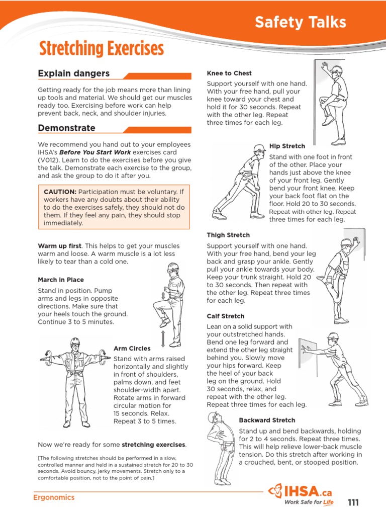 Safety Stretches | PDF | Knee | Hip