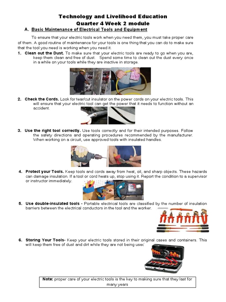 Technology and Livelihood Education Quarter 4 Week 2 Module: A. Basic ...