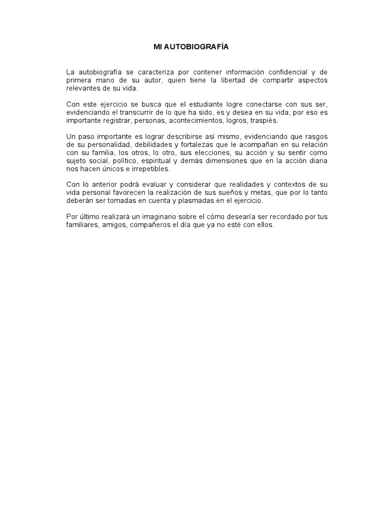 Preguntas Autobiografia | PDF