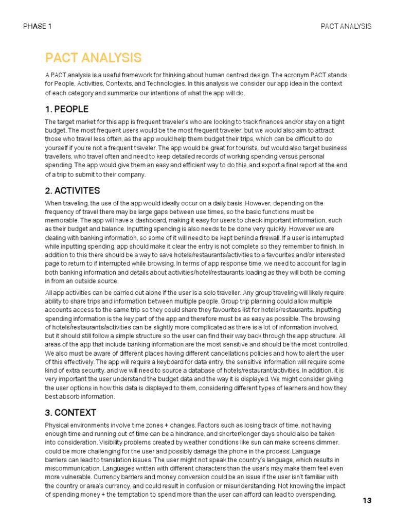 Pact Analysis: 1. People | PDF | Mobile App | Application Software