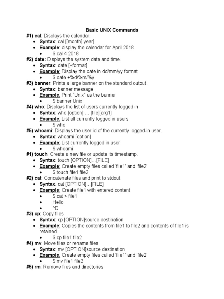 Detailed UNIX Commands | Download Free PDF | System Software | Information Retrieval