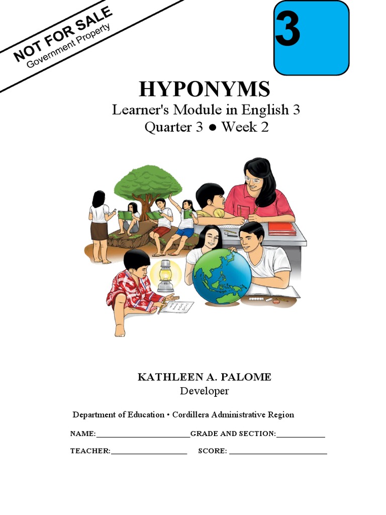 Hyponyms: Learner's Module in English 3 Quarter 3 Week 2 | PDF