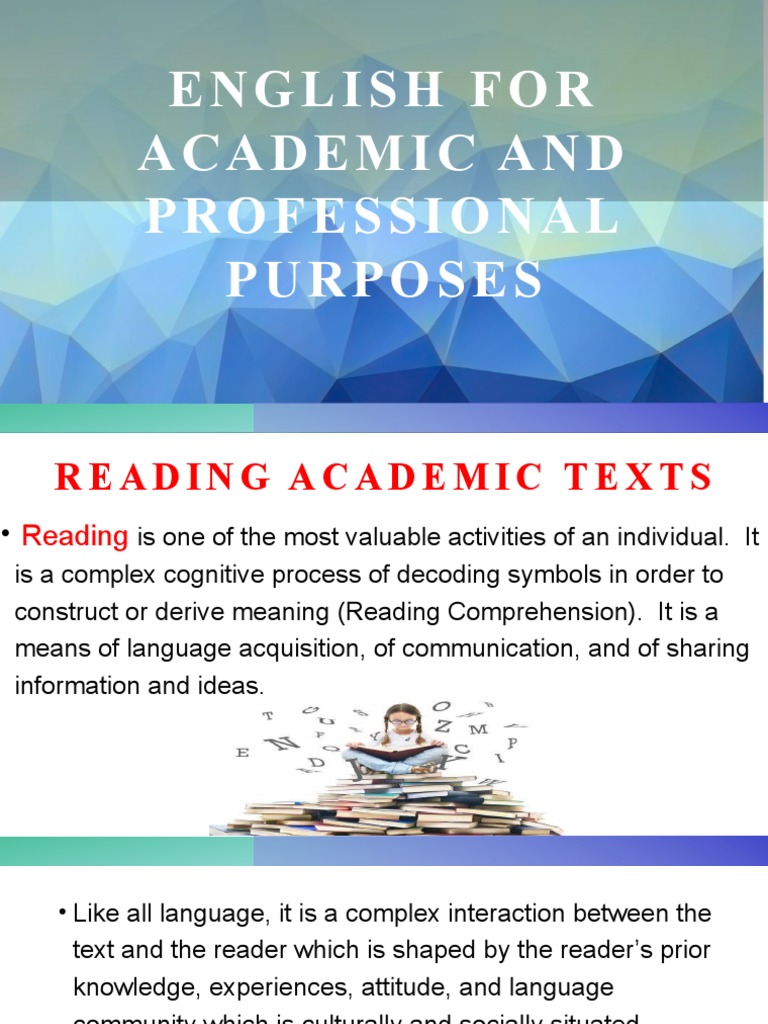 English For Academic and Professional Purposes | PDF | Reading ...
