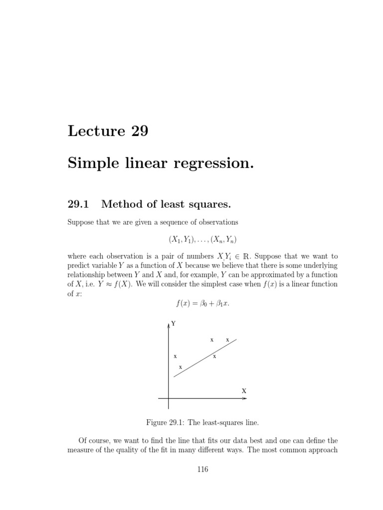 Simple Linear Regression.: 29.1 Method of Least Squares | PDF | Least ...