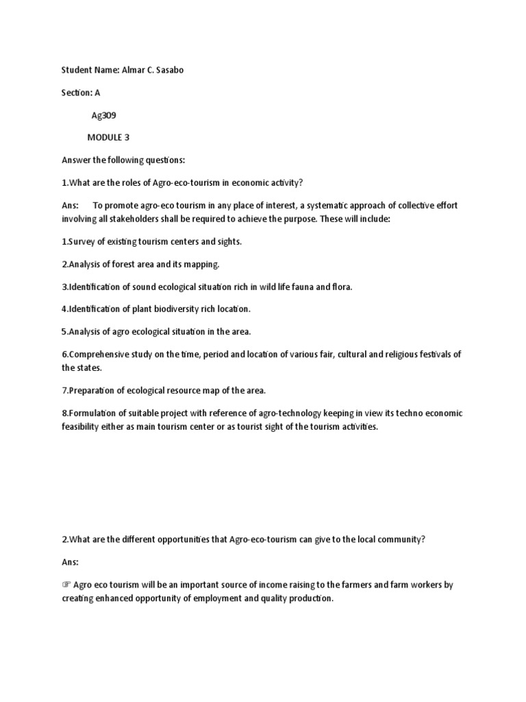 Almar Sasabo Module 3 Ag309 | PDF | Agriculture | Ecology