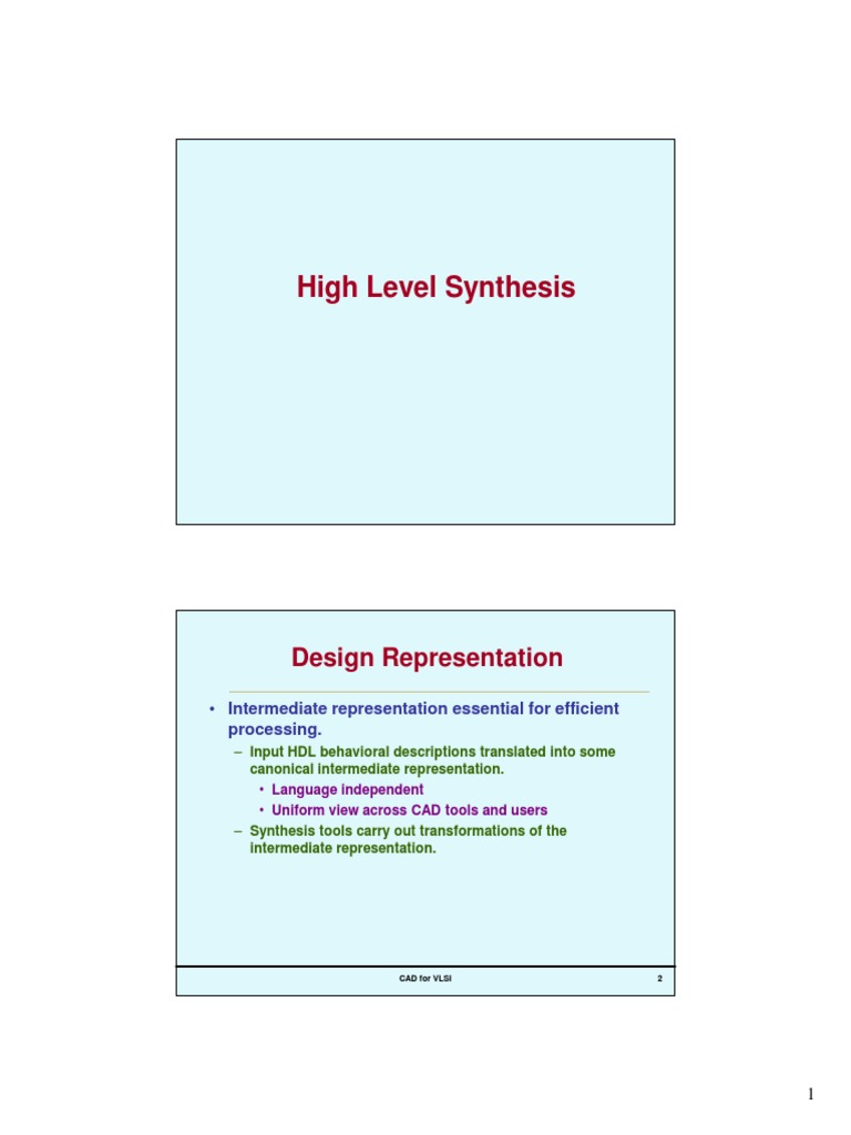 05 High Level Synthesis | PDF | Logic Synthesis | Cluster Analysis