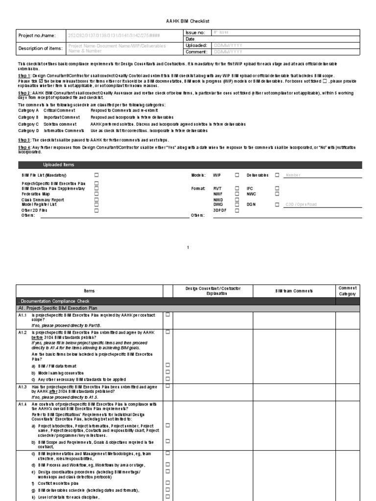 08 App F - BIM Checklist v4 | PDF | Building Information Modeling ...