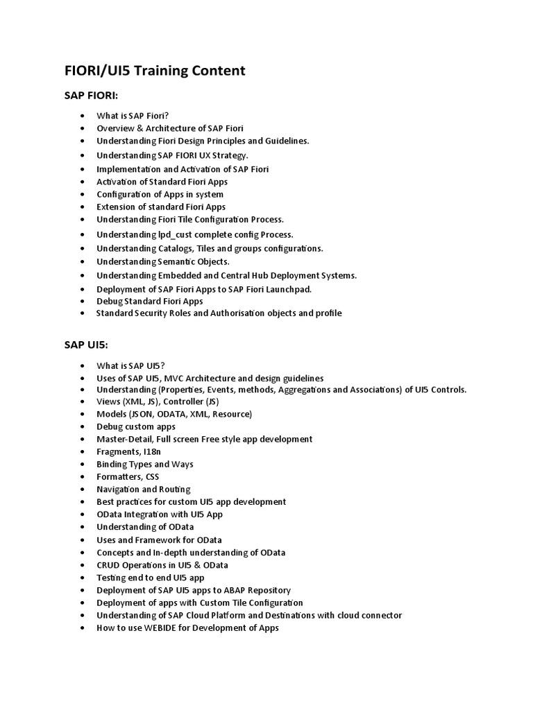 FIORI/UI5 Training Content | PDF | Business | Art