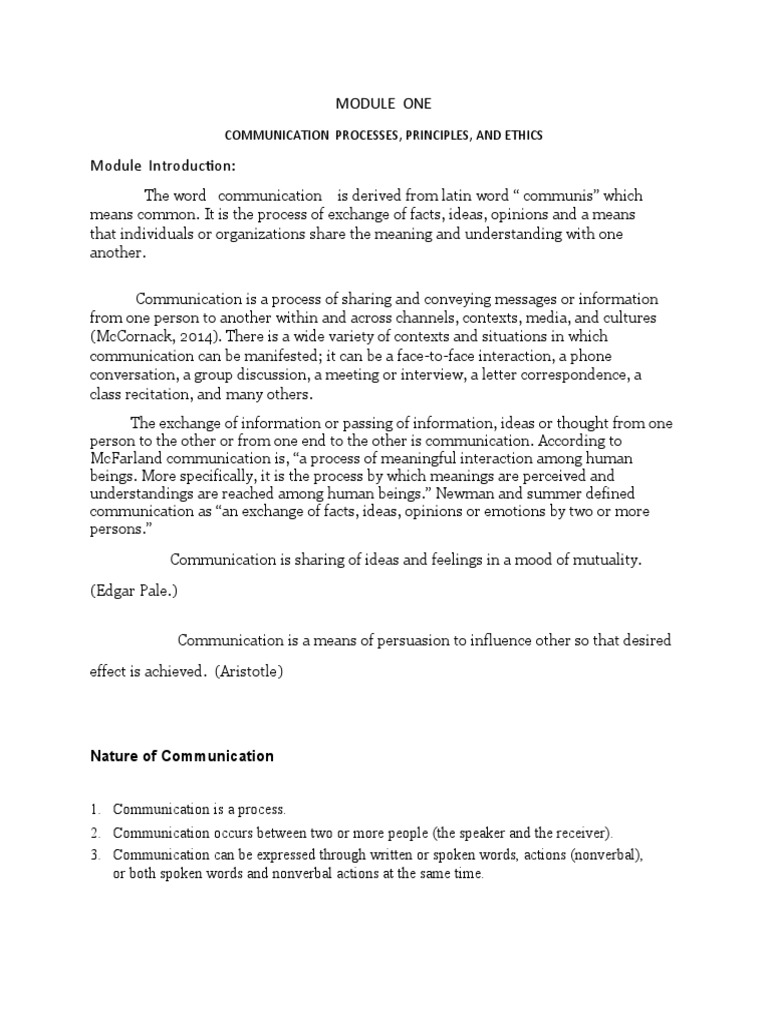 Modules in Purposive Communication Week 1 | PDF | Communication ...