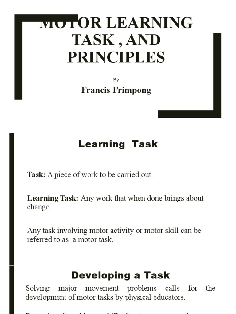 Motor Learning Task & Factorial Principles | PDF | Learning | Evaluation