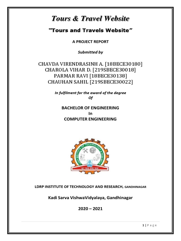 Tours and Travels Report | PDF | Relational Database | Software Testing