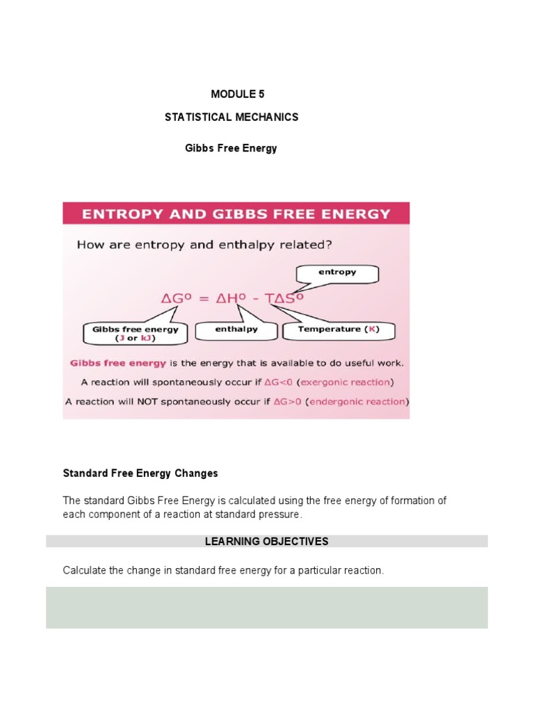 Statistical Mechanics Gibbs Free Energy | Download Free PDF | Gibbs ...