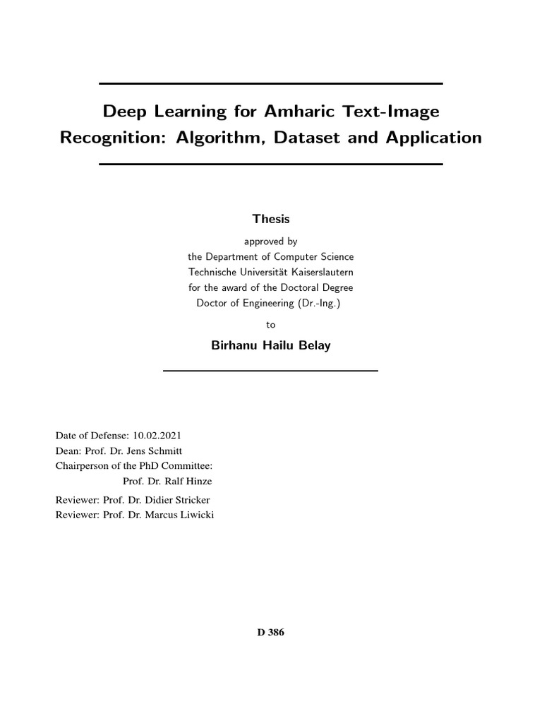 Deep Learning For Amharic Text-ImageRecognition | PDF | Optical ...
