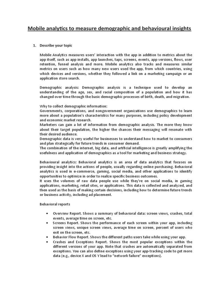 Mobile Analytics Assignment | PDF | Analytics | Mobile App