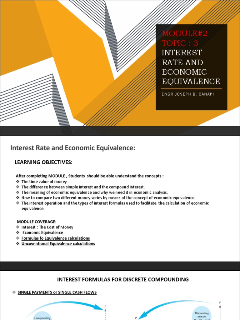Discrete Compounding and Equivalence Formulas | PDF | Interest ...