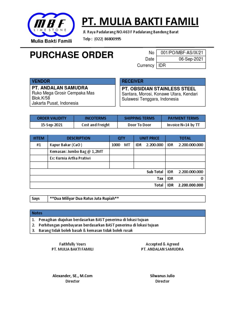 Draft PURCHASE ORDER | PDF | Indonesian Rupiah | Foreign Exchange Market