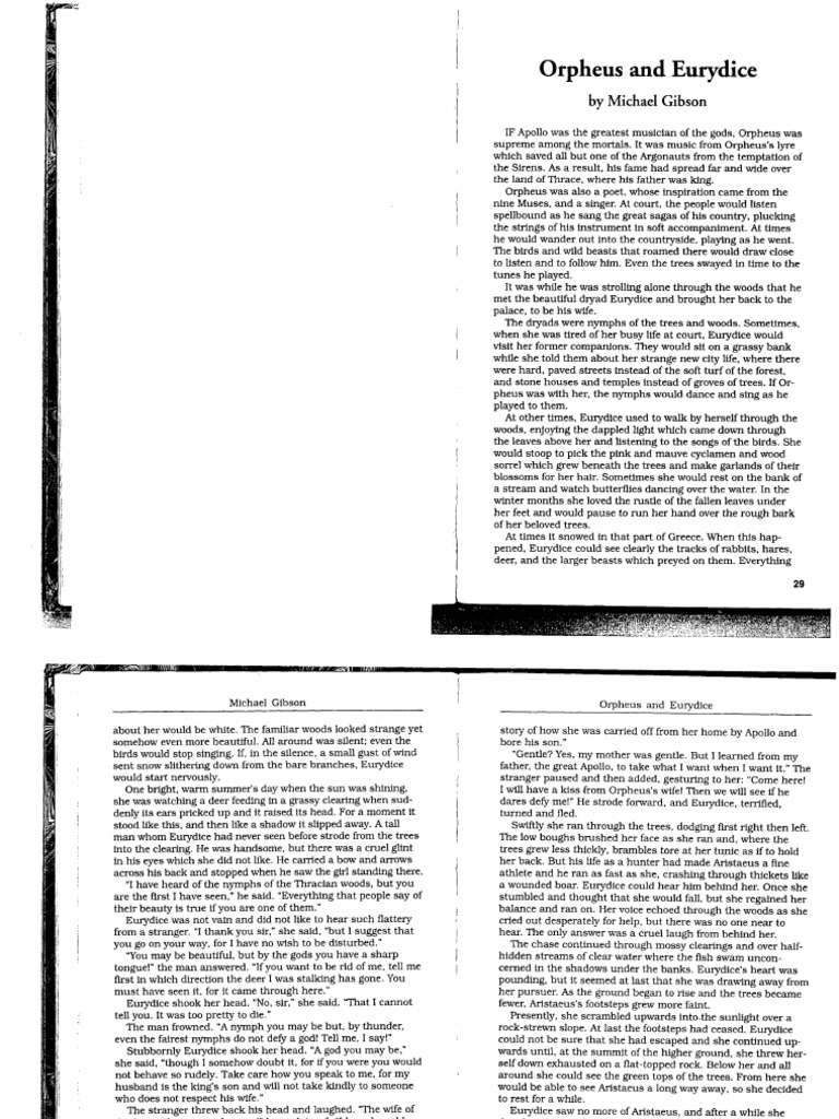 Orpheus and Eurydice | PDF | Orpheus | Greek Mythology