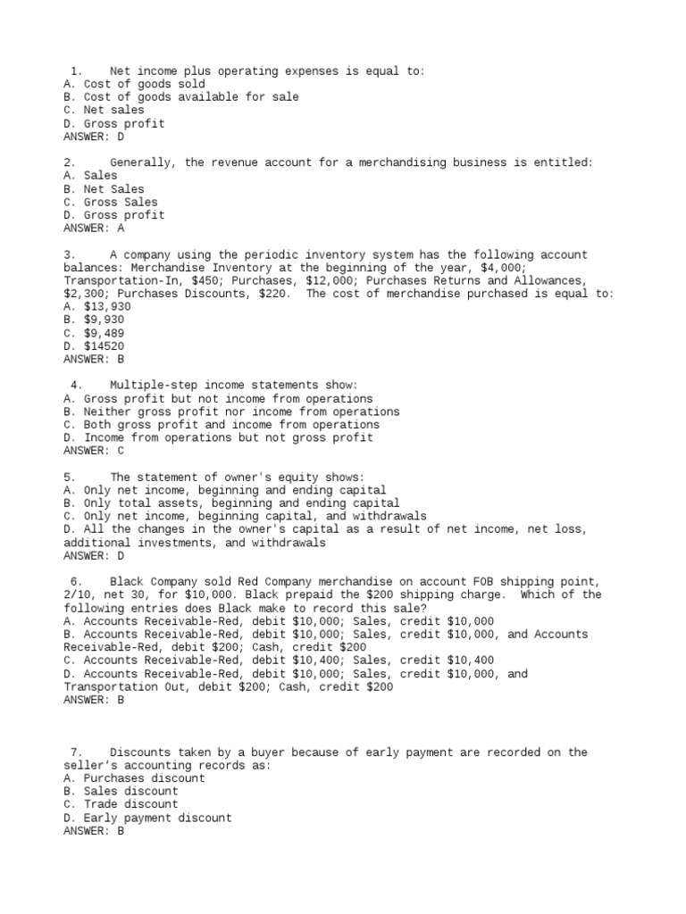 Accounting Revised Final Exam LARRY Answer Key | PDF | Debits And ...