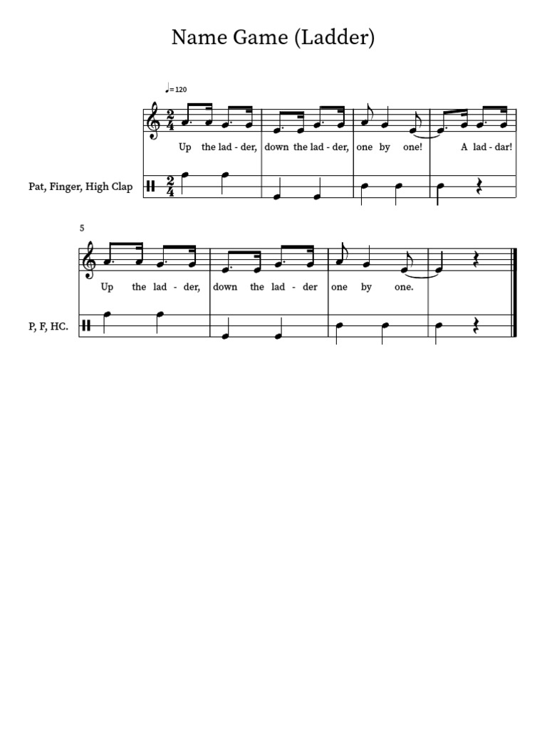 Name Game Ladder Activity Guide | PDF