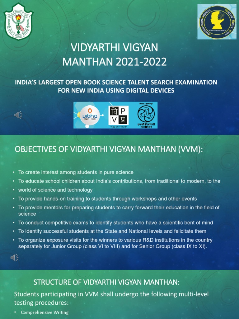 Vidyarthi Vigyan Manthan Slides | PDF | Mobile App | Test (Assessment)