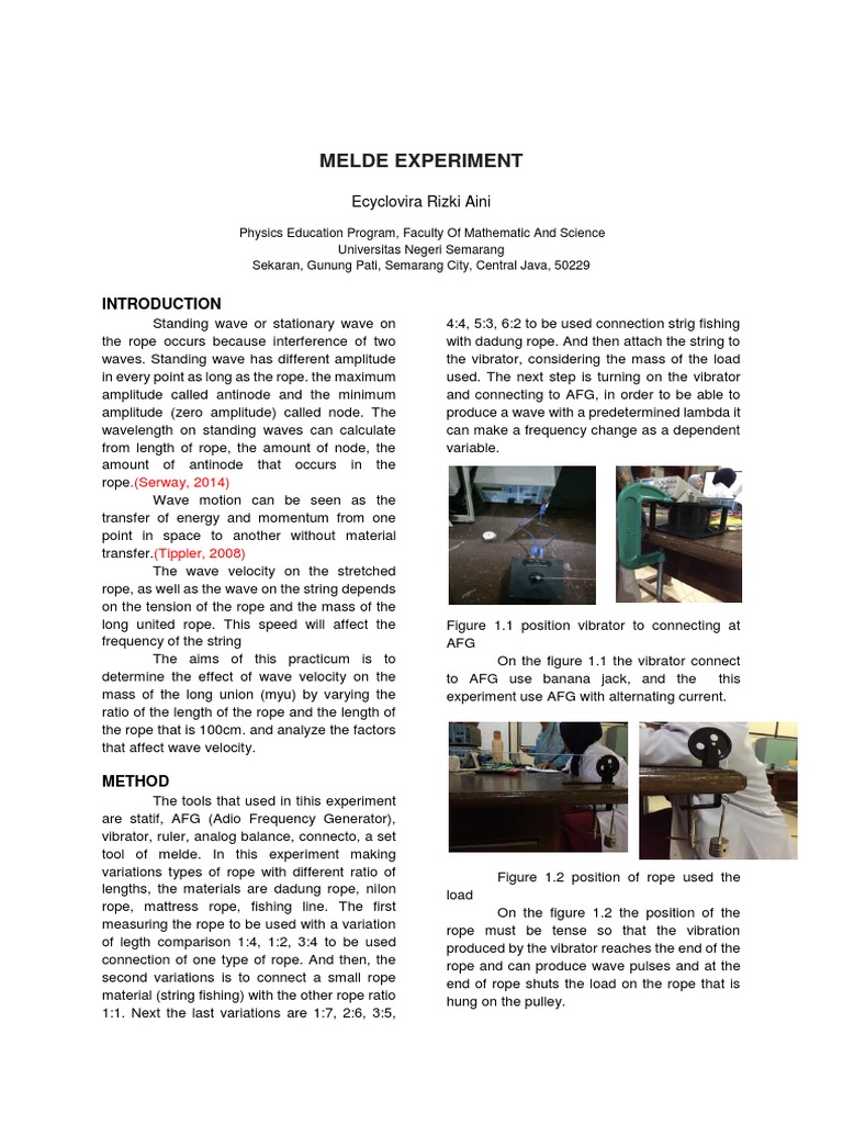 Melde Experiment: Ecyclovira Rizki Aini | PDF | Waves | Wavelength
